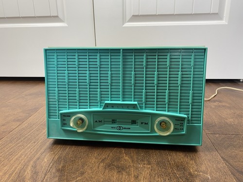 VINTAGE OLD PHILCO MID CENTURY ANTIQUE Turquoise RARE EAMES ERA RETRO ...