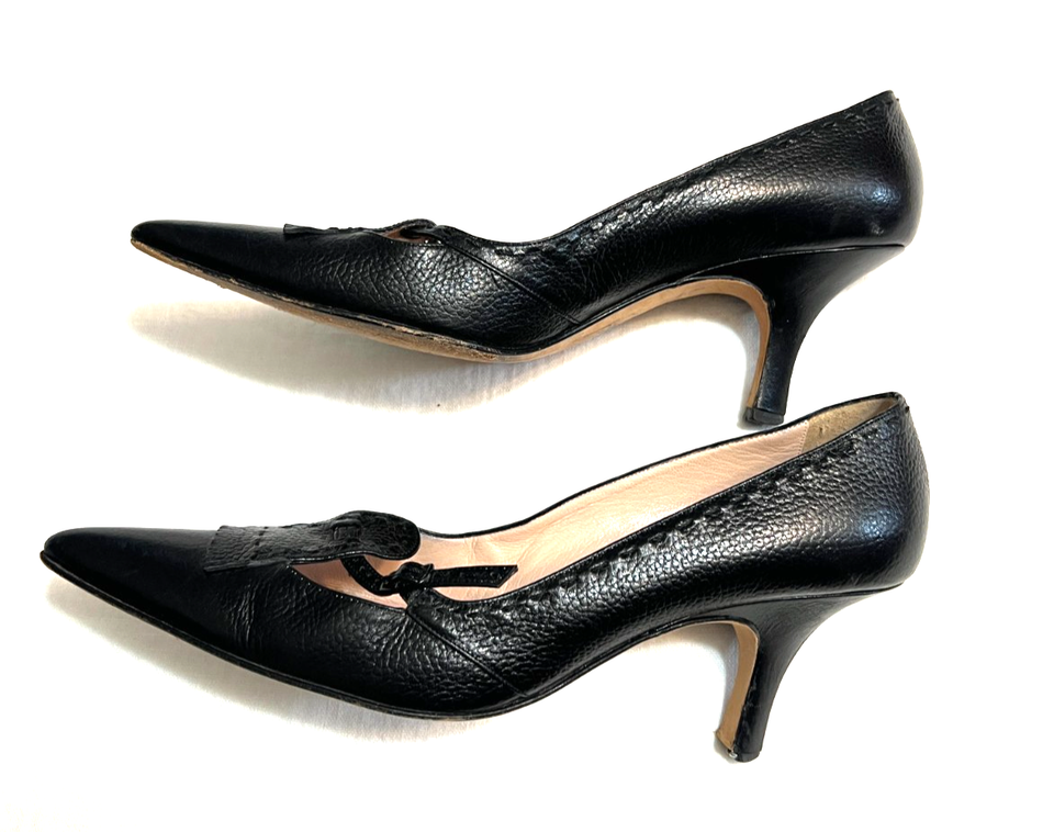 Gianni Milanesi Black Leather Heels Womens EU 38/8US Made in Italy ...