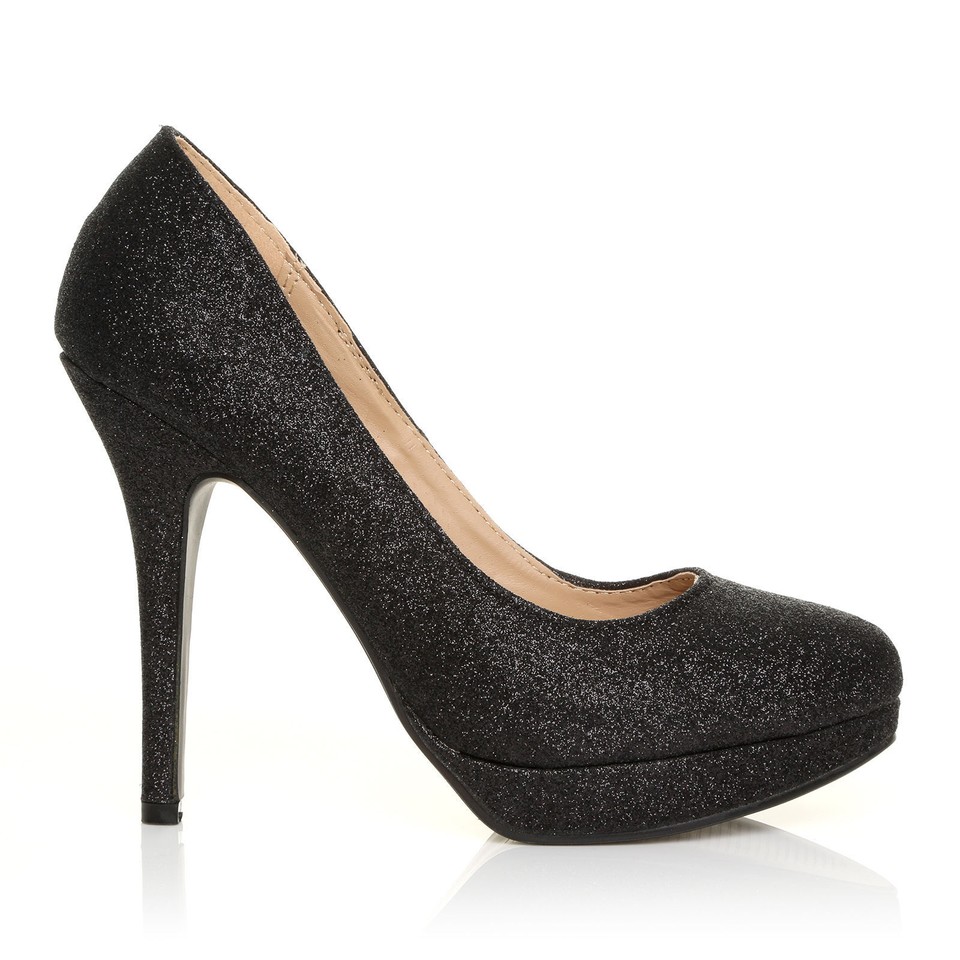 WOMENS LADIES STILETTO HIGH HEEL PLATFORM SMART OFFICE WORK PARTY COURT ...