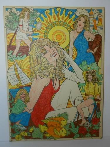 Rare Vintage Original 1977 Farrah Fawcett Coloring Poster 70's 1970s ...