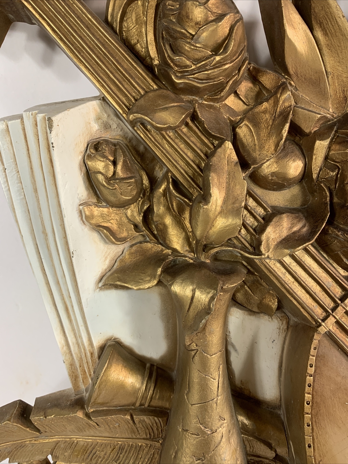 Vtg Art deco Syroco 1970s Musical Instrument harp Wall Sculpture ...