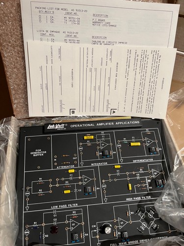 New Open Box 91013-20 LAB-VOLT Board OPERATIONAL AMPLIFIER APPLICATIONS ...