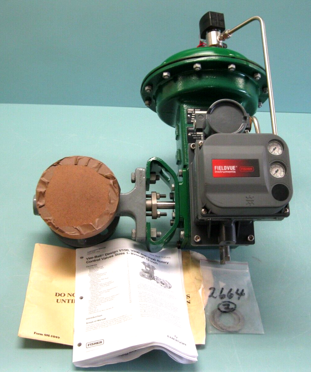 2" 150# Fisher Controls V150 Vee-Ball 1052 Actuator DVC6020 Positioner ...