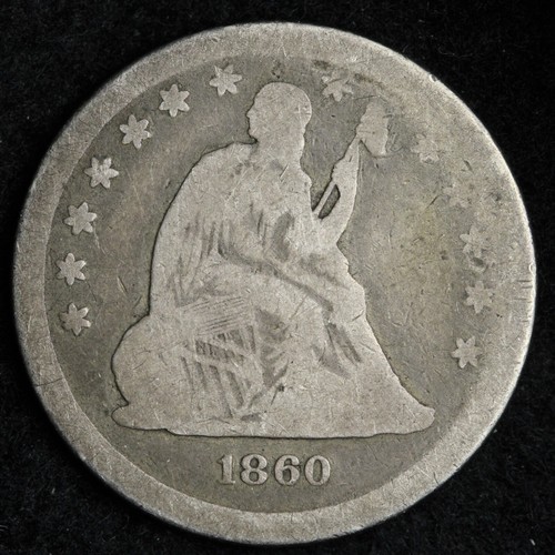 1860 Seated Liberty Silver Quarter CHOICE GOOD+ E314 WCM | eBay
