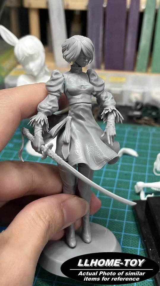 Anime Emma lovely stoop standing Resin 3D Print GK Kit Figure DIY ...