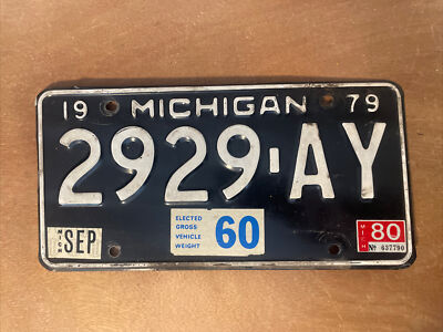 1979 1980 Michigan License Plate Truck # 2929-AY | eBay