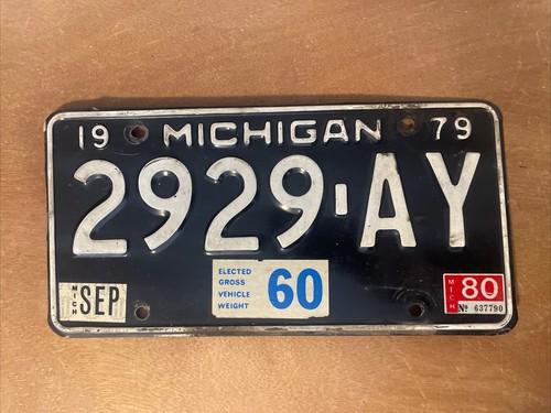 1979 1980 Michigan License Plate Truck # 2929-AY | eBay