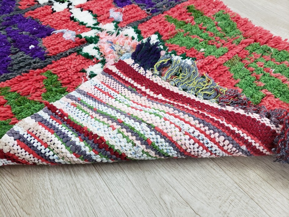 Vintage Berber Moroccan Runner Rug 2x7 Red Colorful Geometric Hallway ...