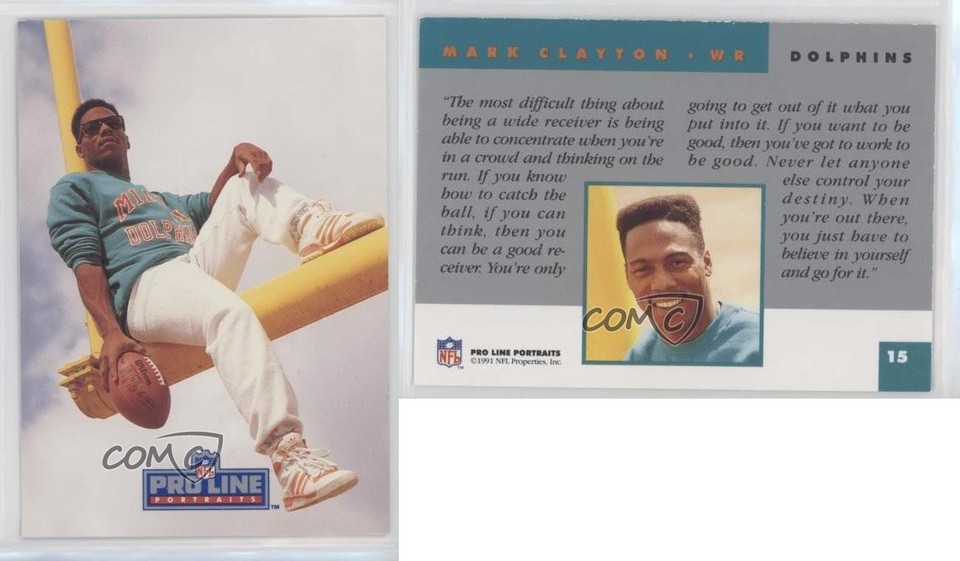 1991 Pro Line Portraits Mark Clayton #15 2e7 | eBay