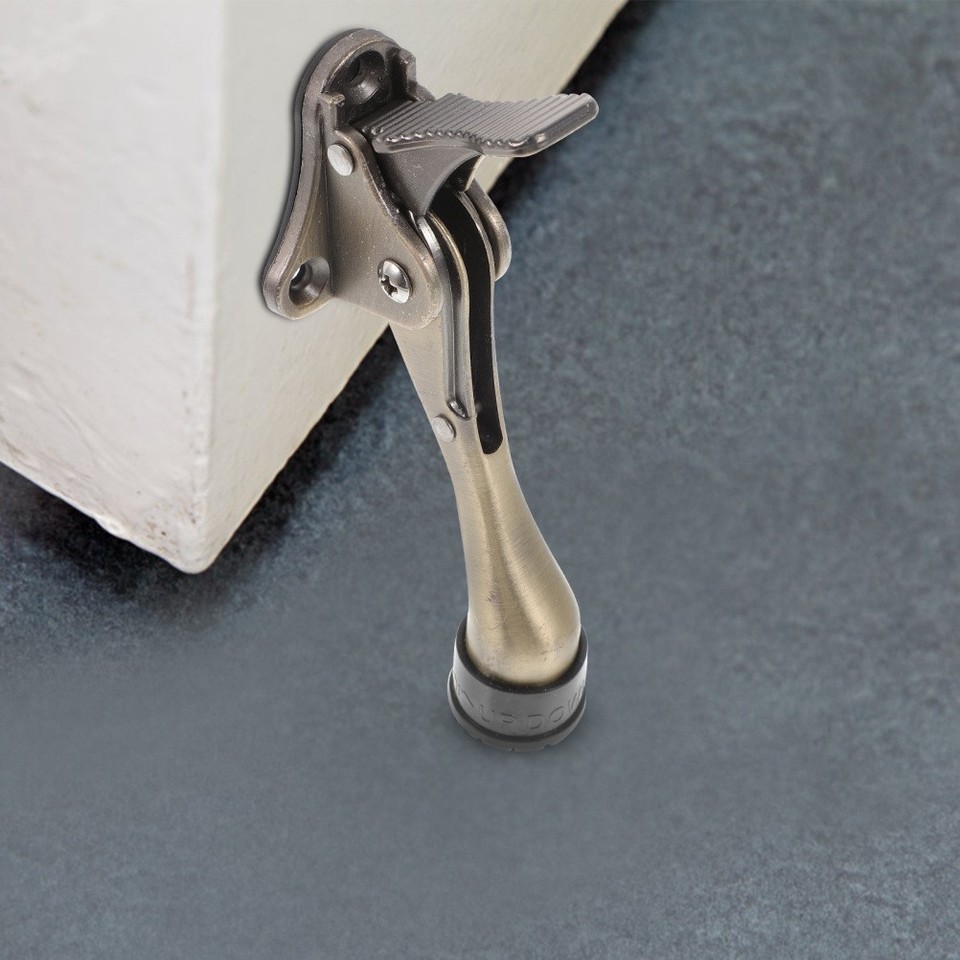 Safety Door Stopper Kick Down and Flipping Down Door Stops Wall ...