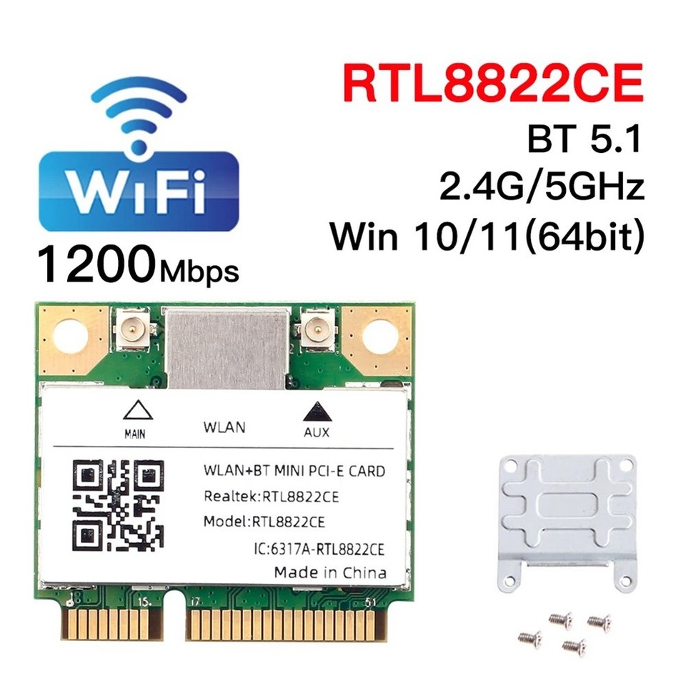 RTL8822CE 1200Mbps 2,4G/5Ghz 802.11AC WiFi-Karte PCIe Bluetooth 5.1 ...