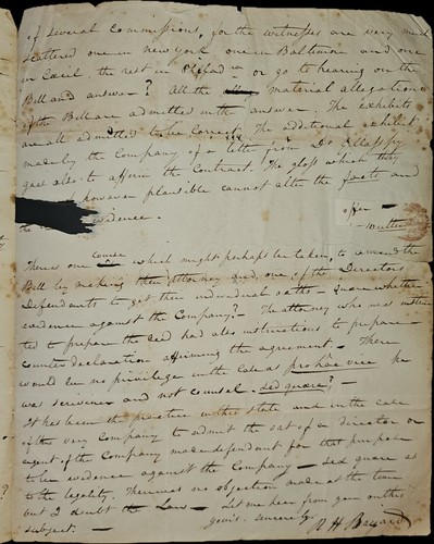 1829 Wilmington, Delaware Letter R.H. Bayard to Joseph Speed, Esq. – C ...