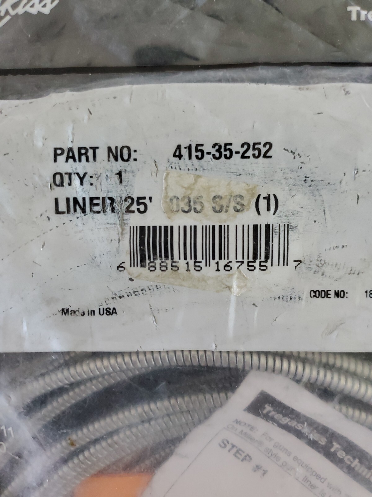 TREGASKISS WELDING LINER. 2)415-35-25 1)415-116-25 All 3 . for sale ...