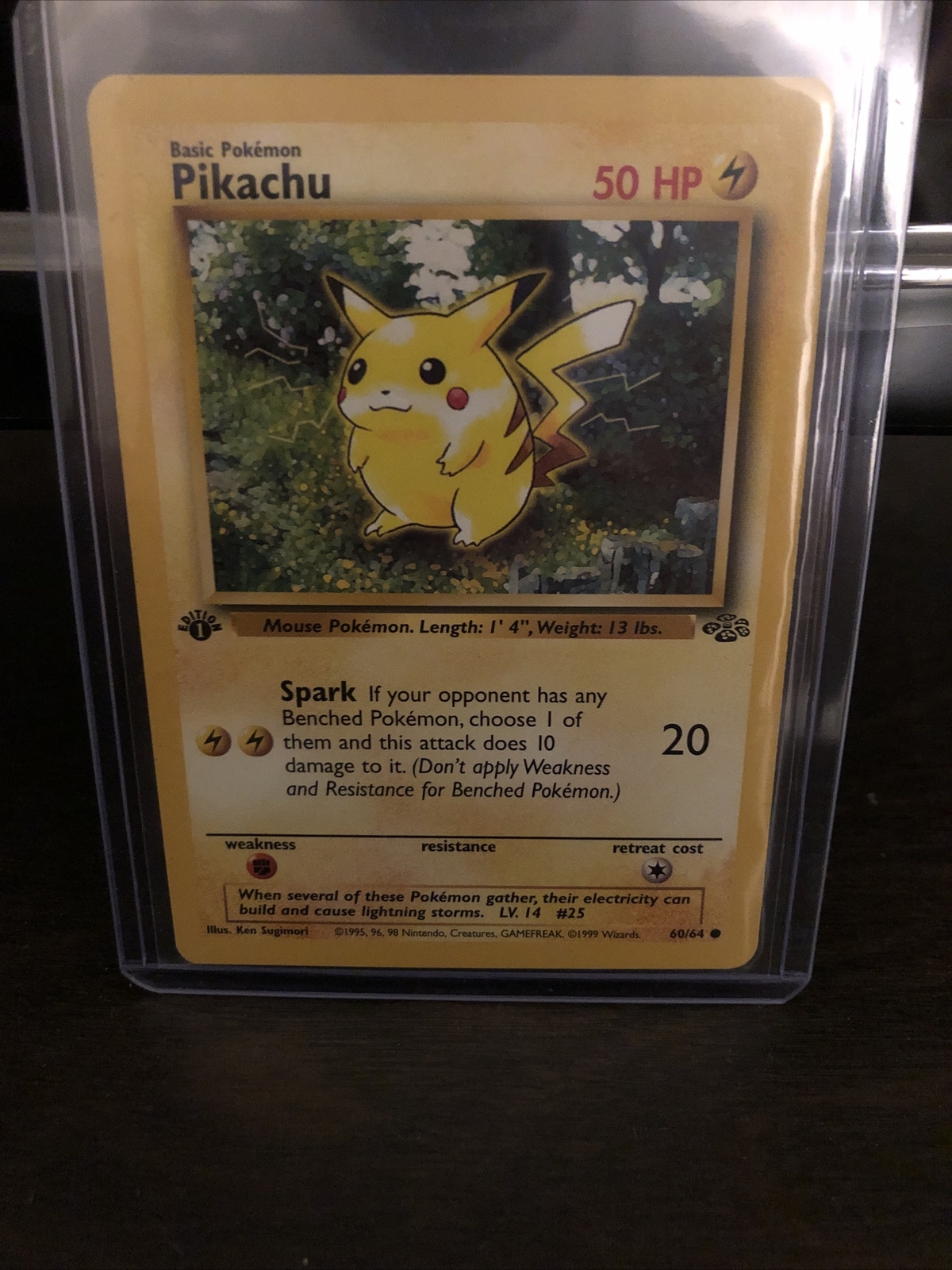 1999 Pokemon Pikachu 1st Edition Jungle Card With Red Cheeks 60/64 NM ...