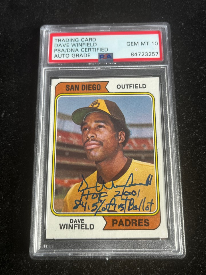 Dave Winfield signed 1974 Topps Rookie Card PSA DNA HOF Auto 10 ...