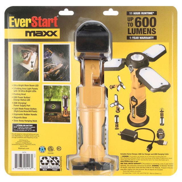 Everstart Maxx Rechargeable Satellite Worklight SAT3E LED 600 Lumens ...