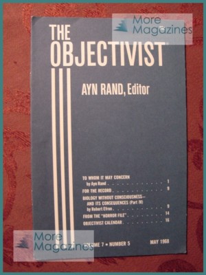 Ayn Rand THE OBJECTIVIST May 1968 TO WHOM IT MAY CONCERN RARE issue | eBay