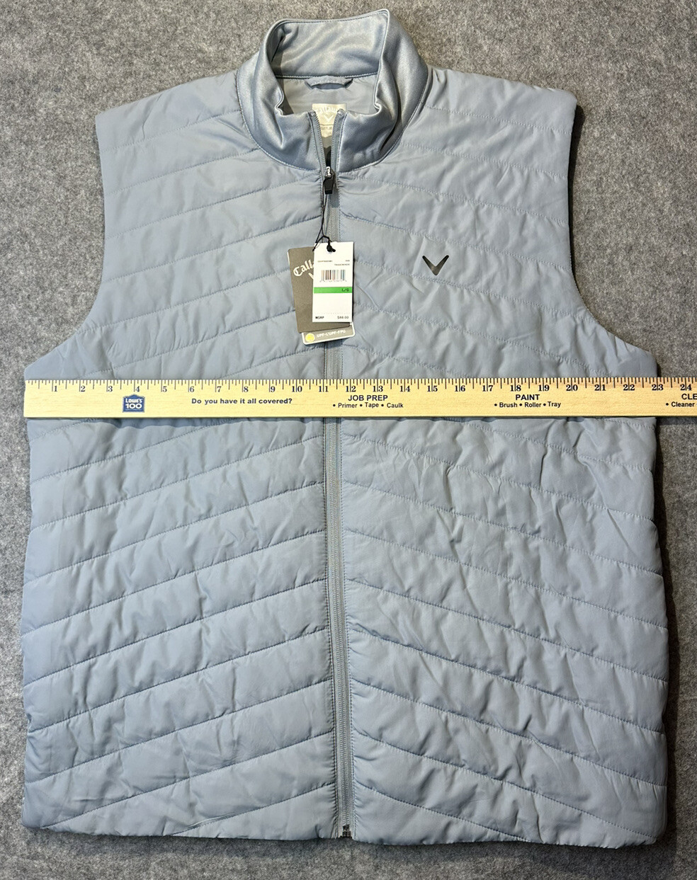Callaway Full Zip Quilted Golf Puffer Vest Tradewinds Gray Men’s Size ...