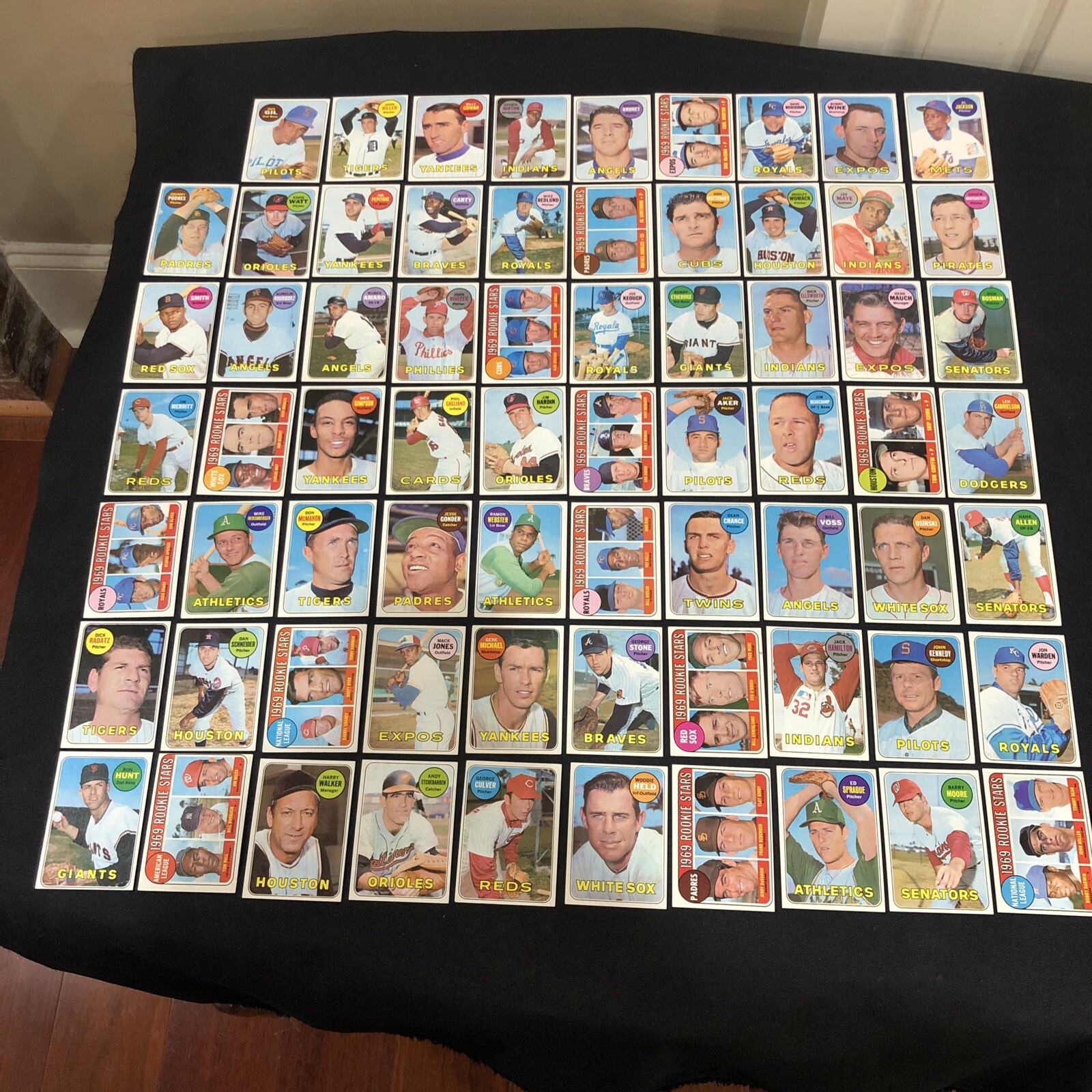 1969 TOPPS BASEBALL COMPLETE SET NM BEAUTIFUL Mickey Mantle, Jackson RC ...