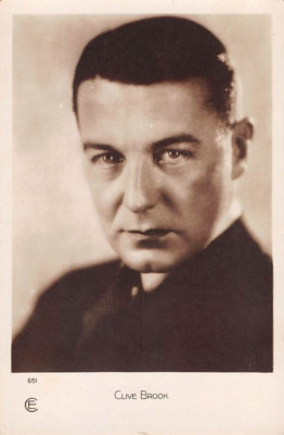 CLIVE BROOK ~ FAMOUS SHERLOCK HOLMES FILM ACTOR, REAL PHOTO PC ~ circa ...