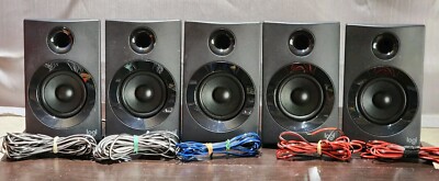 LOGITECH Z606 5.1 SPEAKERS ONLY - Set Of 5 2 Red Wired, 2 White, 1 Blue ...