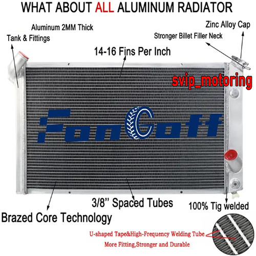 3 Row Aluminum Radiator For 73-76 1975 Chevy Corvette C3 V8 5.7L 7.4L ...