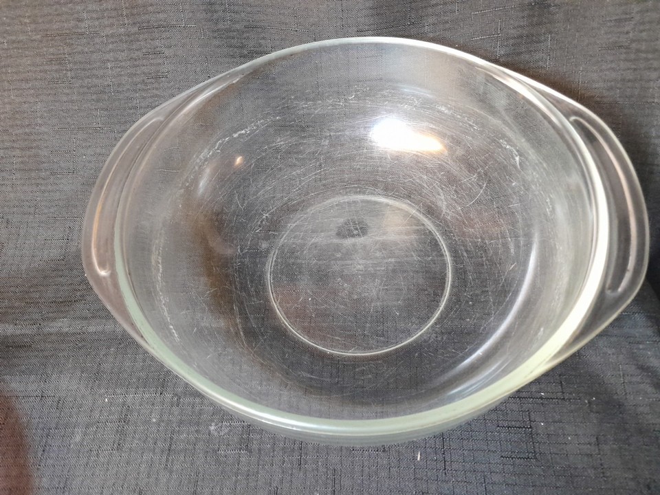 Vintage PYREX 024 & 023 Clear Glass Nesting Casserole Bowl Set 2qt, 1 ...
