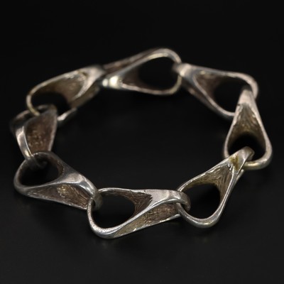 VTG Sterling Silver - MODERNIST Chunky Teardrop Link 8" Chain Bracelet ...