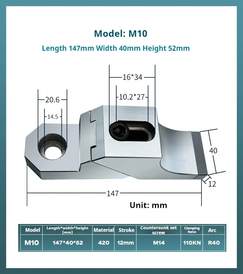 CNC Unidirectional Fixed Precision Fixtures OK Vise Frog Clamps M8/M10 ...