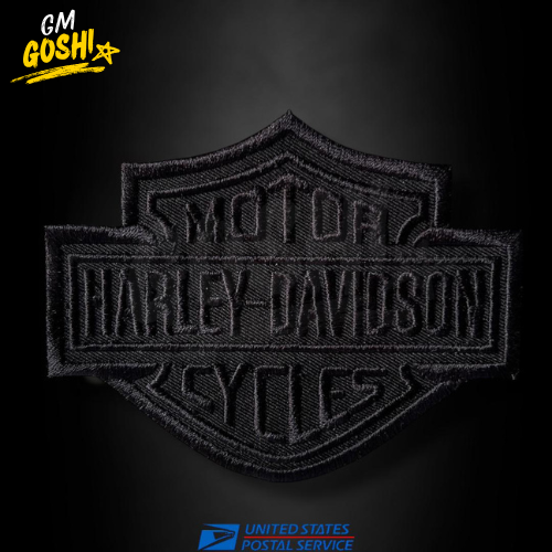Harley-Davidson Black Bar & Shield Emblem Small 4" Embroidered Patch Iron/Sew On | eBay