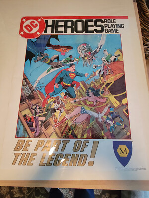 DC HEROES ROLE PLAYING GAME DEALER PROMOTIONAL POSTER**1985**RARE** | eBay