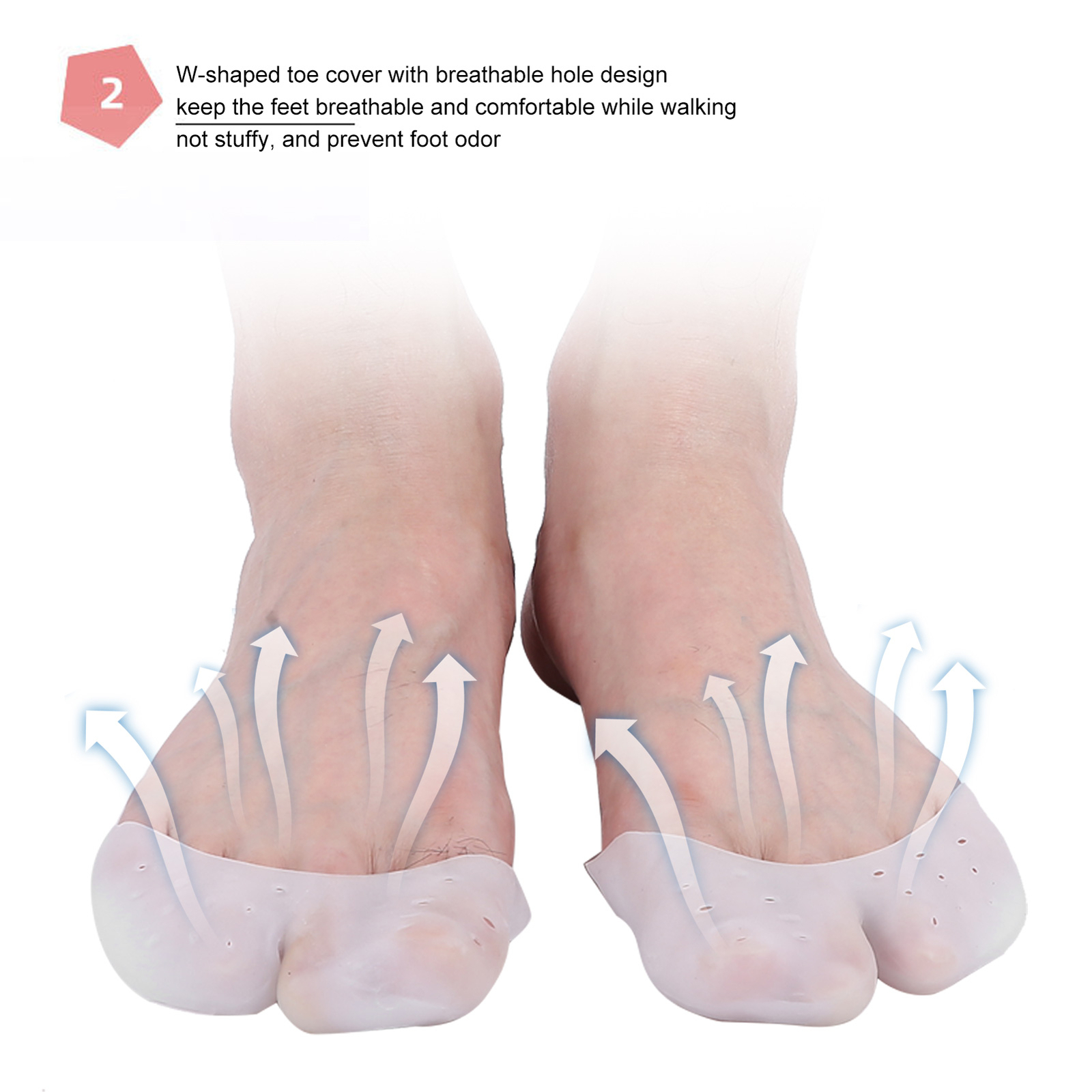 5Pairs Toe Cap Cover WShaped SEBS Forefoot Cushioning Pad Protector ...