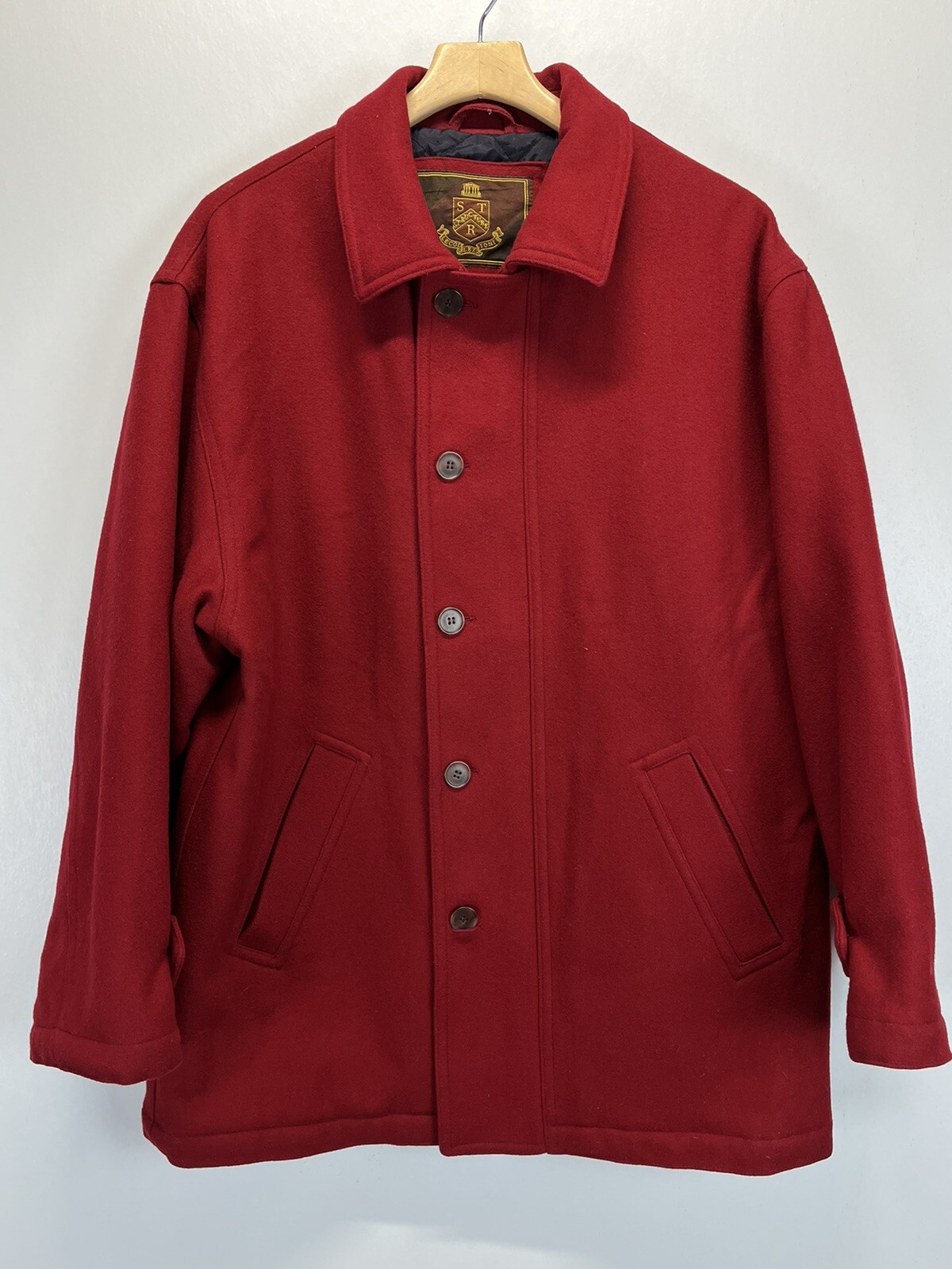 Mens Vtg Structure Wool Blend Coat Jacket Sz M GUC Qu… - Gem