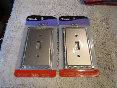 Amerelle Decor Roped Edge Stain Nickel Single Toggle Switch Wall Plate ...