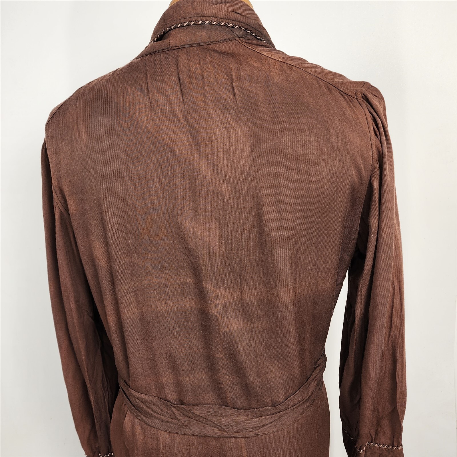 Vintage Hollywood Robe Brown Long Sleeve Lounge Belted Robe | eBay