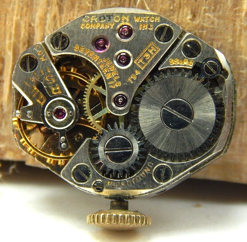 Vintage Croton 794 T3H 17 jewel ladies wrist watch movement with dial ...