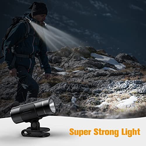 Waterproof Clip on Flashlight 2 Packs,Super Bright LED Rechargeable ...