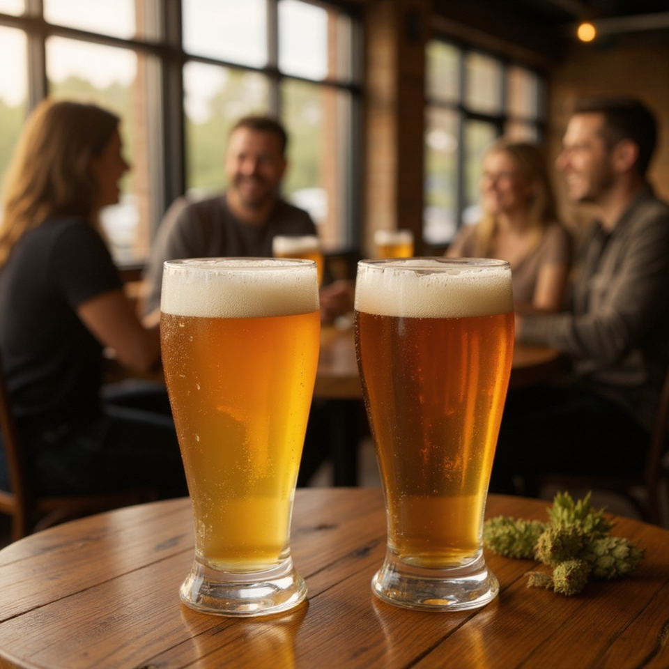 2 Large Beer Pint Glasses Tall Larger Pilsner Pub Drinking Water Glass ...