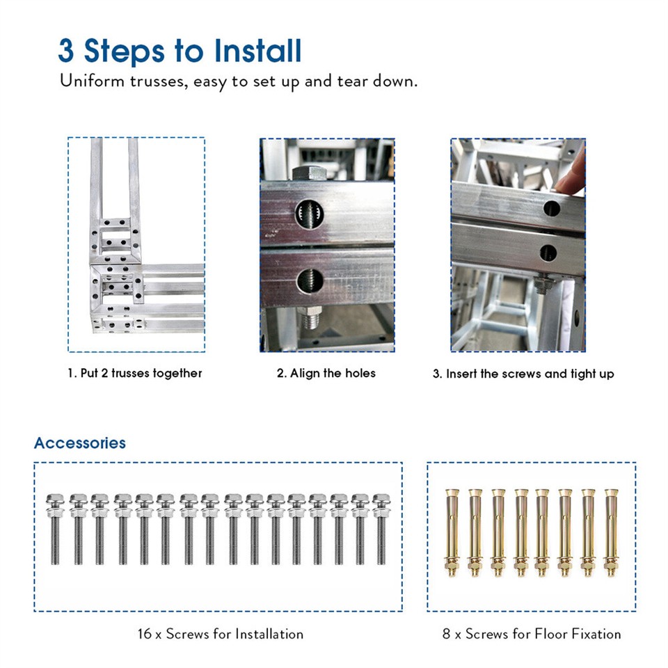 Multiple Square Truss Segment Kit Narrow Dj Lighting Trussing Box ...