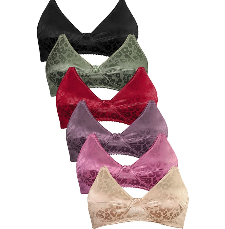 Lot 6 pc Mama bra No Wire Full Cup Plain Wire Free No Padding Bra B/C ...