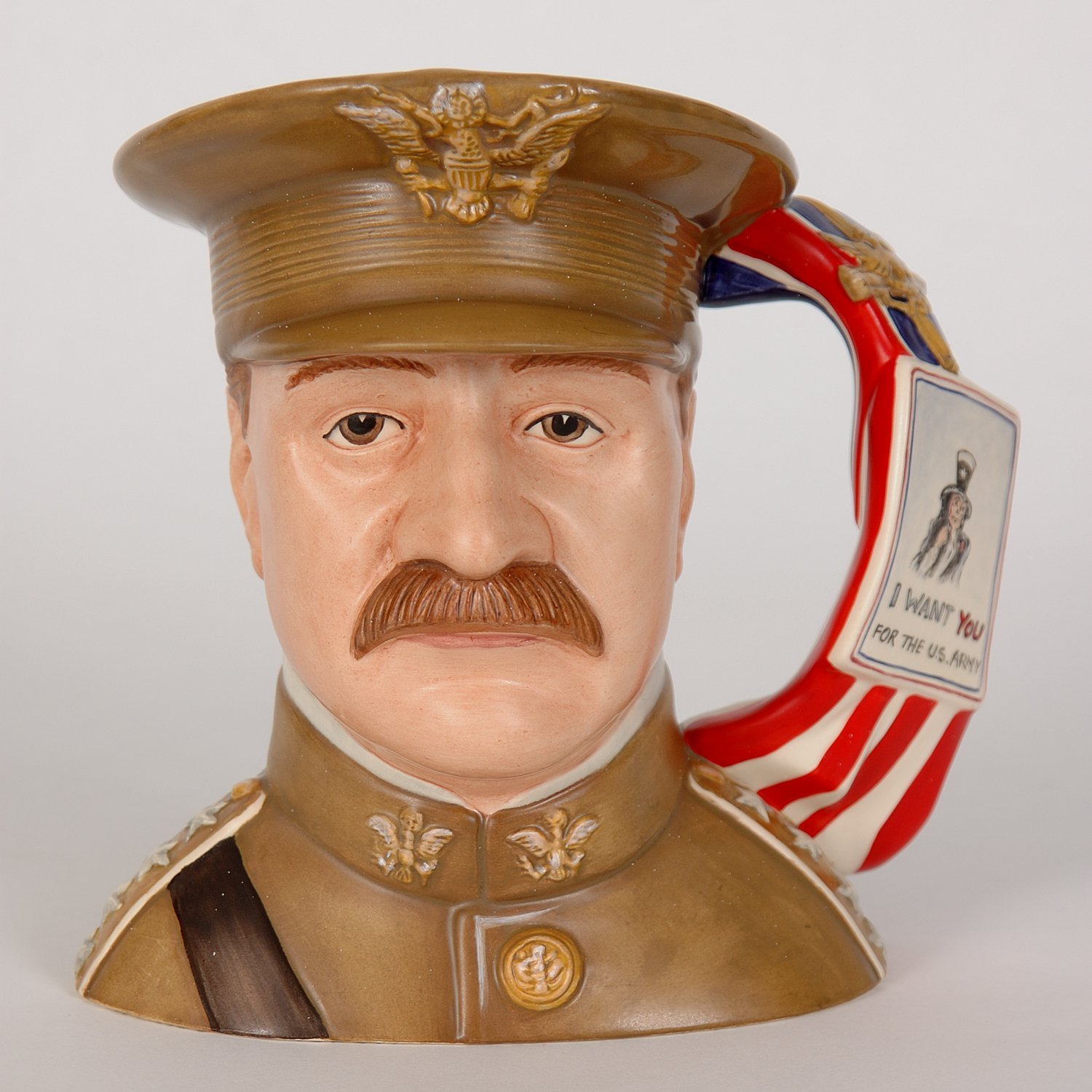 ROYAL DOULTON LARGE CHARACTER JUG GENERAL PERSHING - D7230 - LTD.ED.100 ...