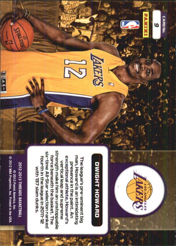 2012-13 Panini Threads High Flyers Lakers Basketball Card #9 Dwight ...