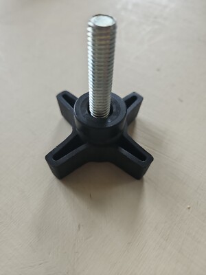 (4) 4 POINT KNOBS; 3/8 Male Threaded Plastic Head Screw Knob Black 1 1/ ...