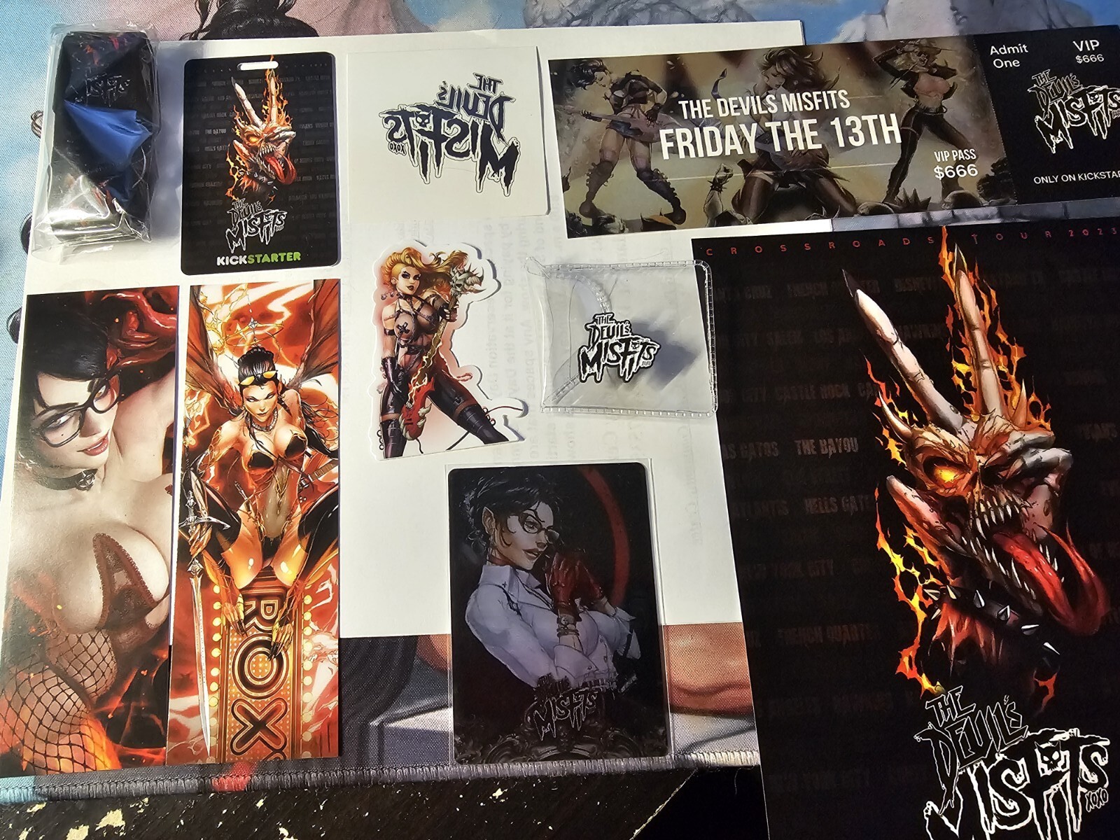 The Devil's Misfits #1 Kickstarter stretch goal rewards bookmarks card ...