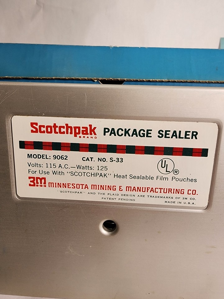 Working Vintage Scotchpak Package Sealer Model 9062 w/ Original Box ...