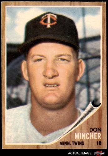 1962 Topps #386 Don Mincher Twins 6.5 - EX/MT+ | eBay