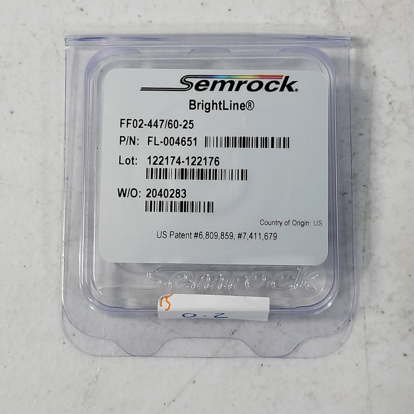 Semrock BrightLine FF02-447/60-25 447nm Fluorescence Filter 1" OD | eBay