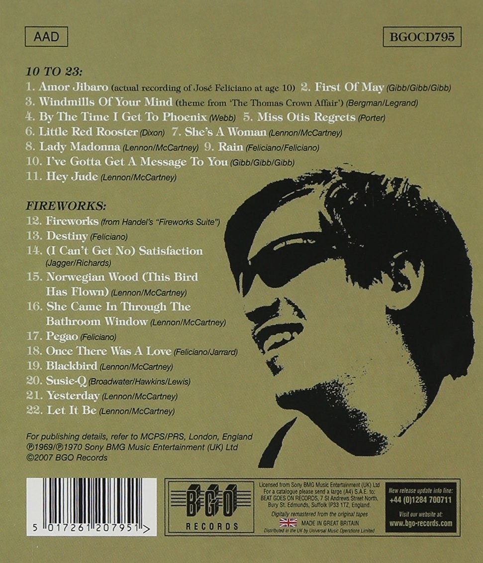 JOSE FELICIANO - 10 TO 23/FIREWORKS CD NEW 5017261207951 | eBay