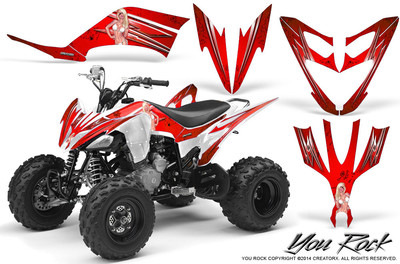 YAMAHA RAPTOR 250 GRAPHICS KIT CREATORX DECALS STICKERS YOU ROCK RW | eBay