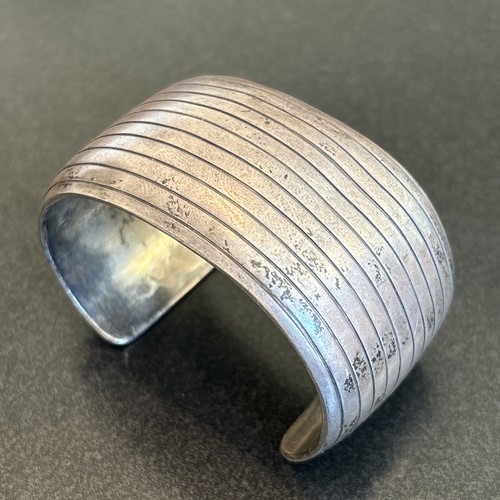 Francis Labaha Navajo Vintage 1.5” Wide Cuff Sterling Silver Racer 6.5 ...